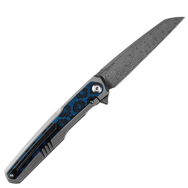 Kansept Arcus Damascus Blue Rose Titanium - K1046D2 - MonthlyKnifeClub